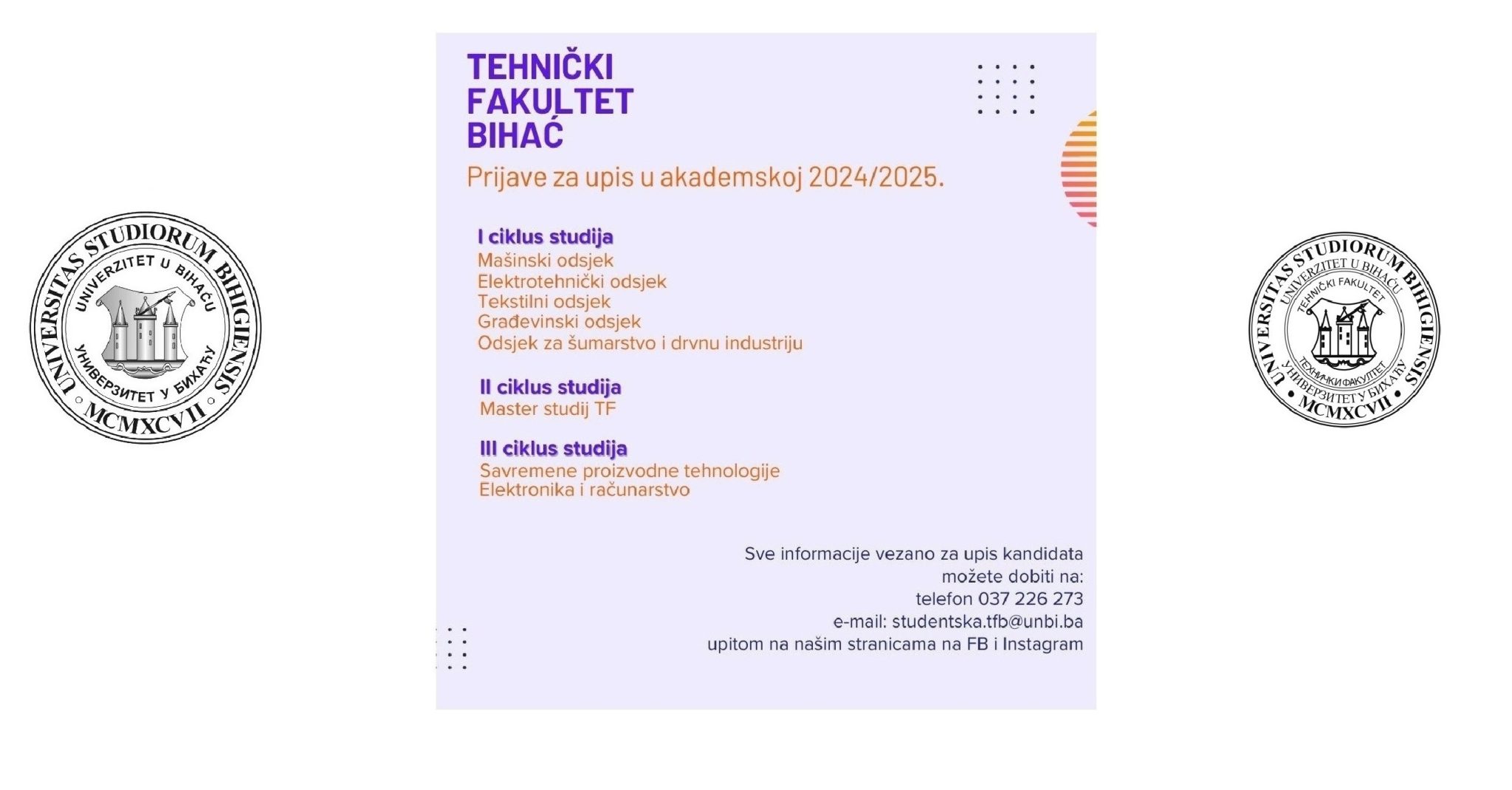 Konkursi – TEHNIČKI FAKULTET